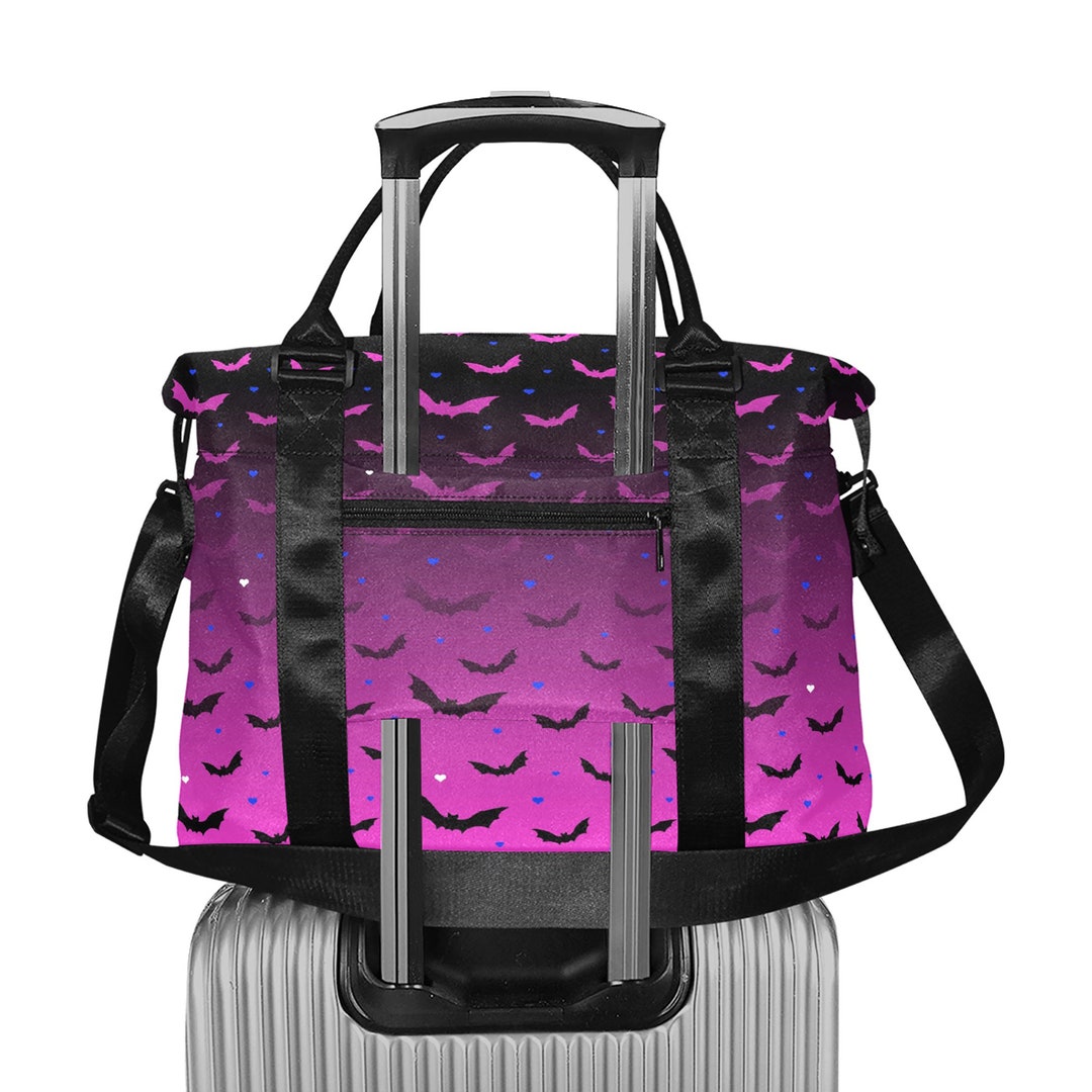 Pink Bat Ombre Halloween Bag, Gothic Travel Bag, Halloween Duffel Bag ...