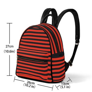Small Red Striped Mini Backpack Halloween Kawaii Goth Punk - Etsy