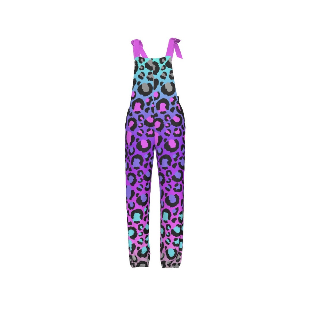 Rainbow Ombre Leopard Print Ladies Dungarees Overalls Colourful - Etsy