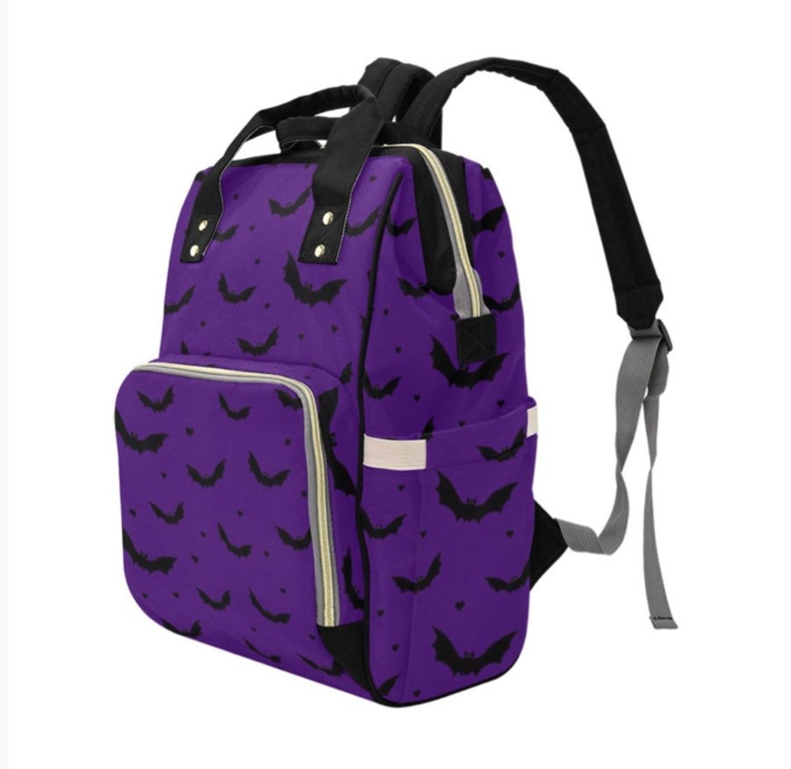 Purple and Black Creepy Bat Diaper Backpack Mommy Bag Travel - Etsy