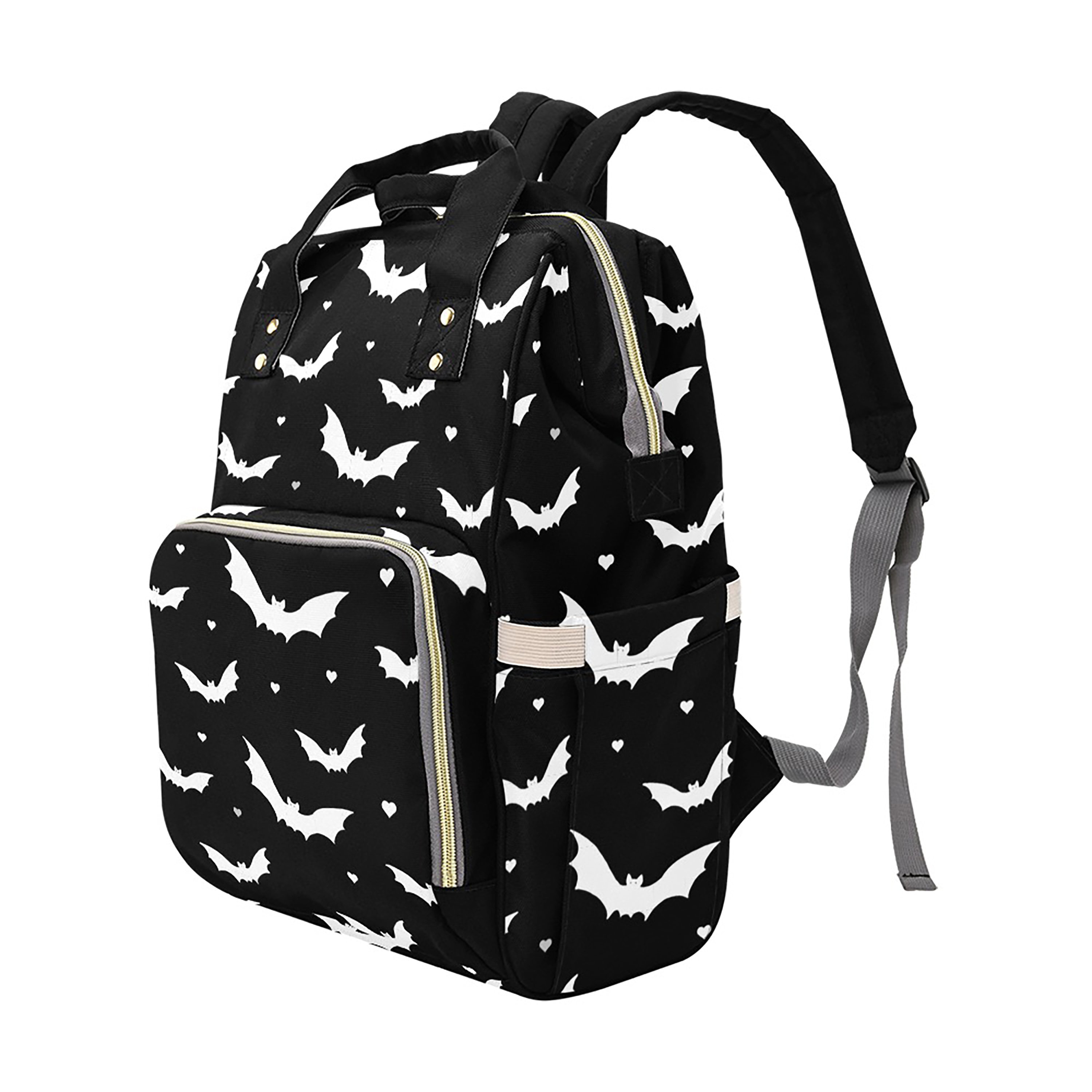 Black & White Creepy Bat Diaper Backpack Mommy Bag Travel Changing ...