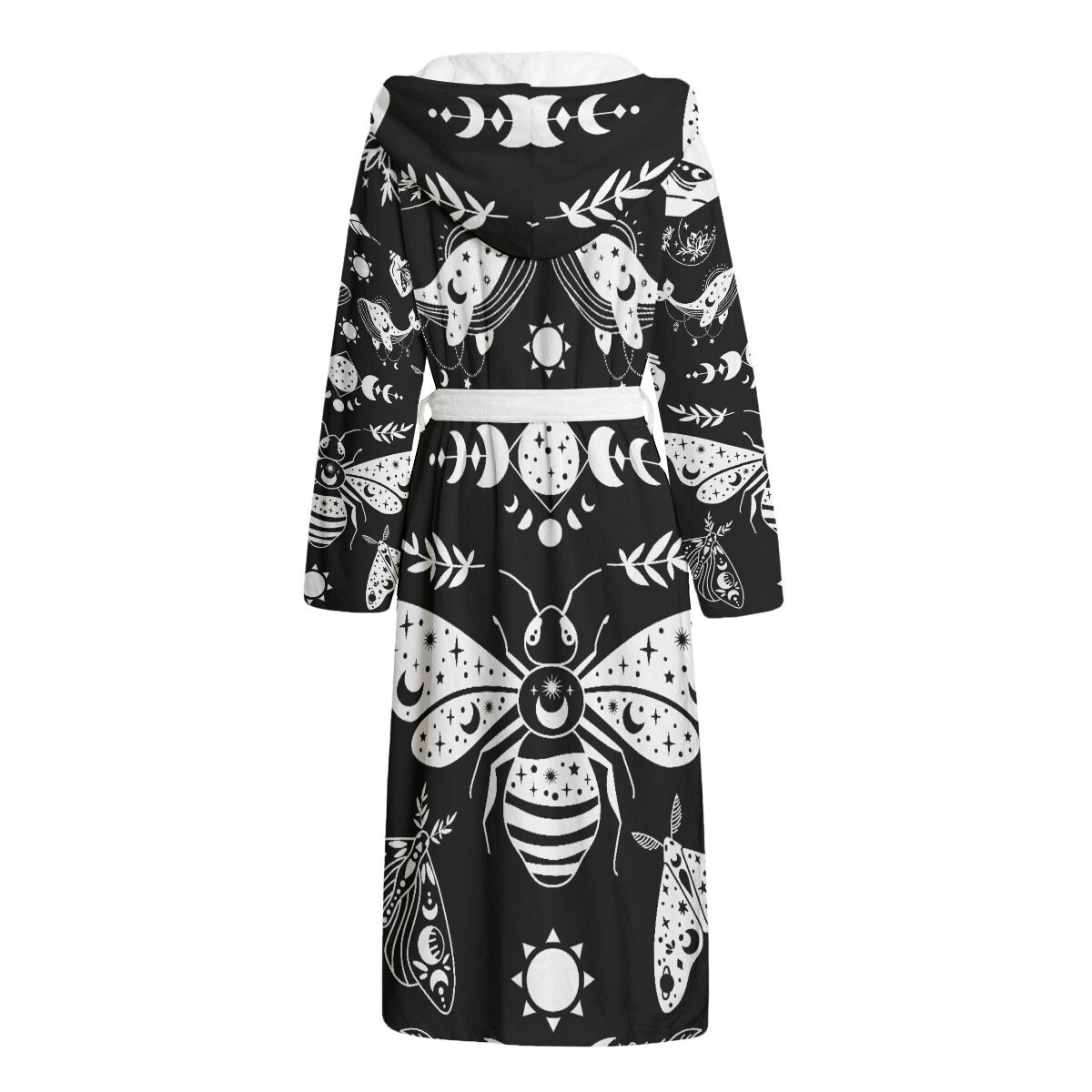 Celestial Witchy Goth Moth Print Dressing Gown Bathrobe - Etsy
