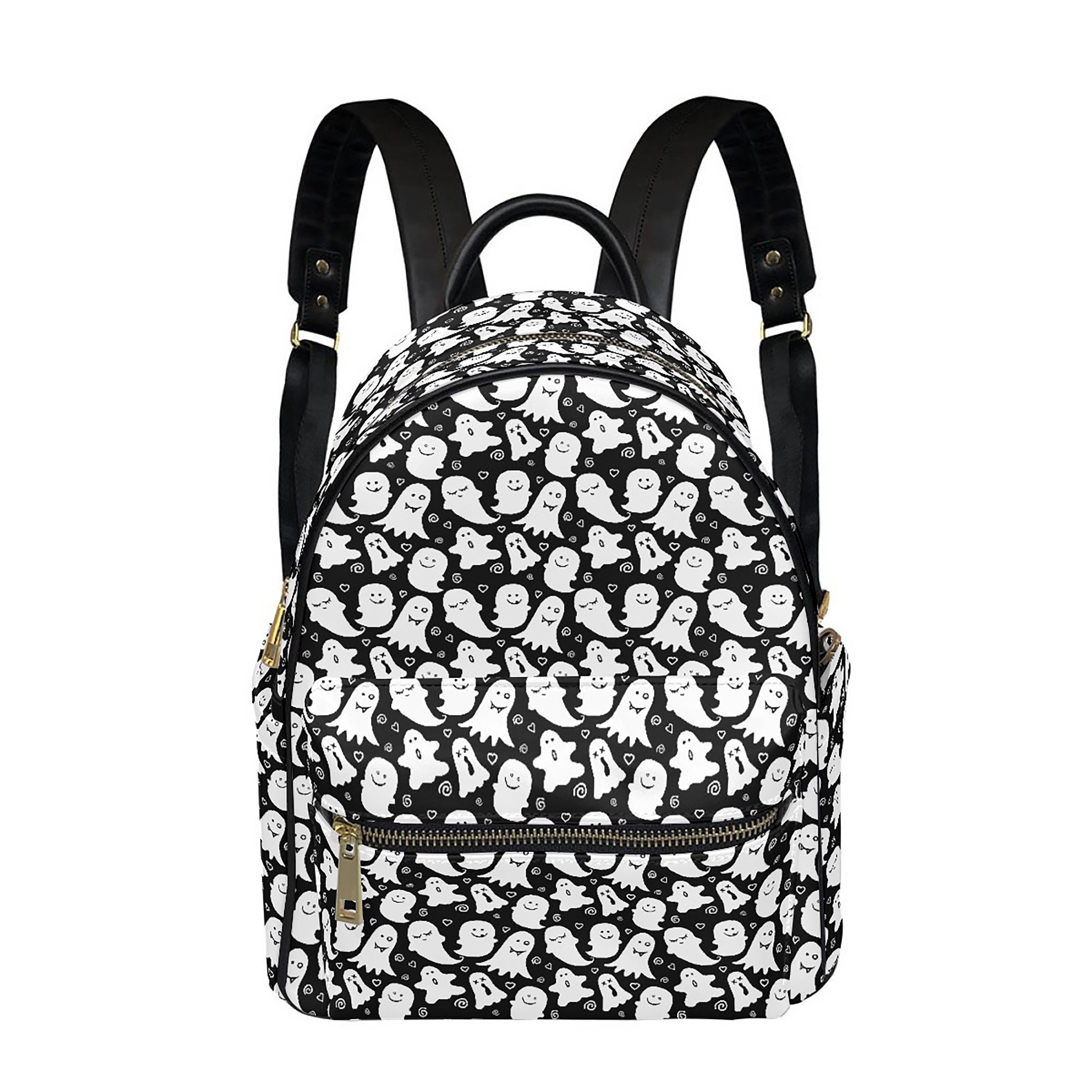 Small Spooky Cute Black and White Ghost Backpack Halloween - Etsy