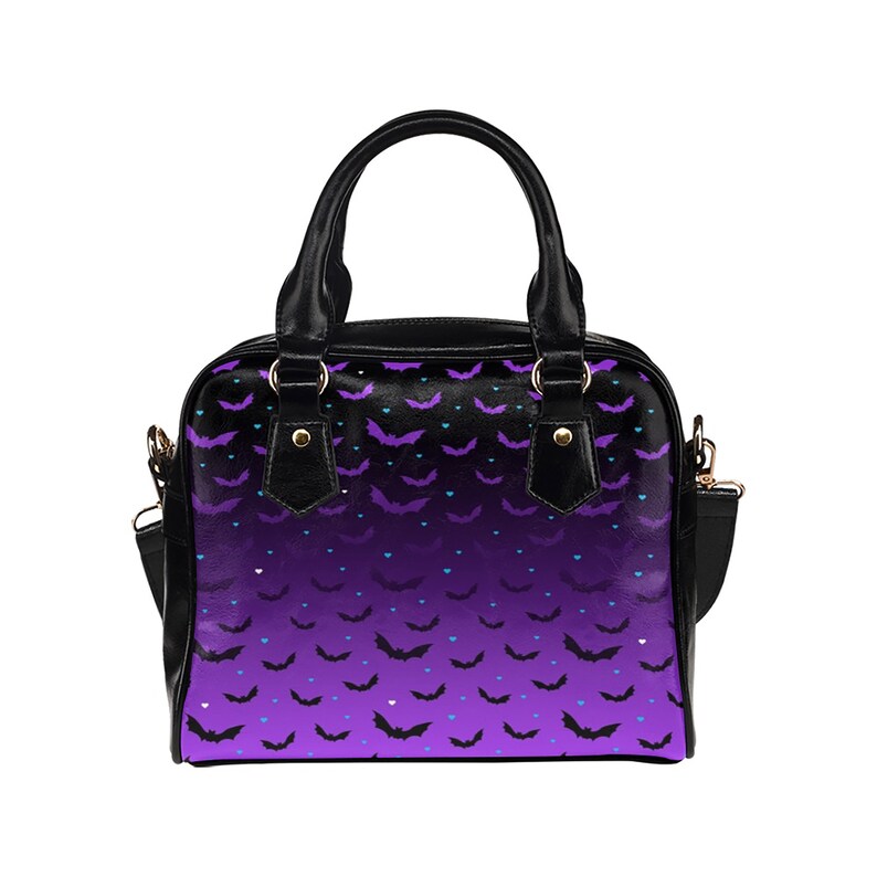 Spooky Black & Purple Bat Ombre Ladies Everyday Handbag Shoulder Bag ...