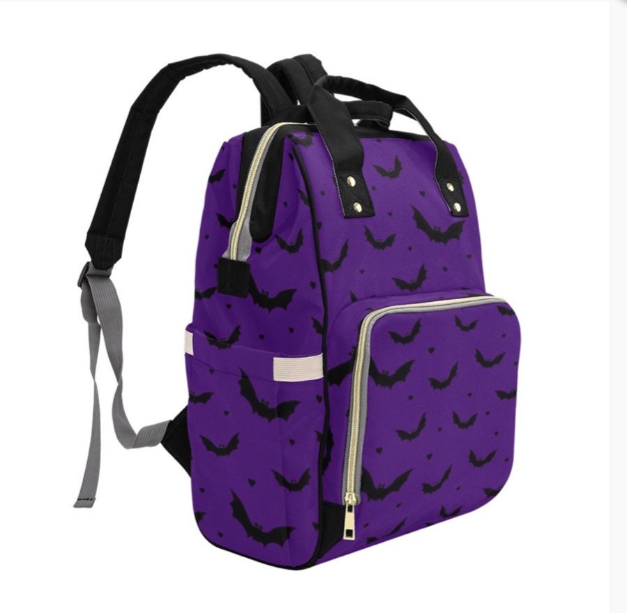 Purple and Black Creepy Bat Diaper Backpack Mommy Bag Travel - Etsy
