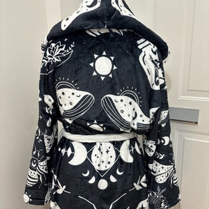Celestial Witchy Goth Moth Print Dressing Gown Bathrobe - Etsy