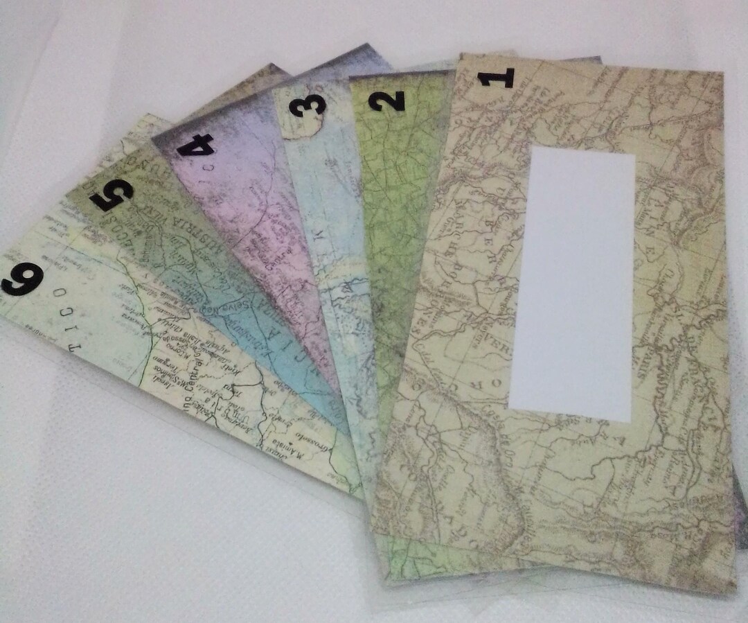 Travel Map Theme A6 Dashboards Saving Challengel Laminated Numbered 1-6 ...