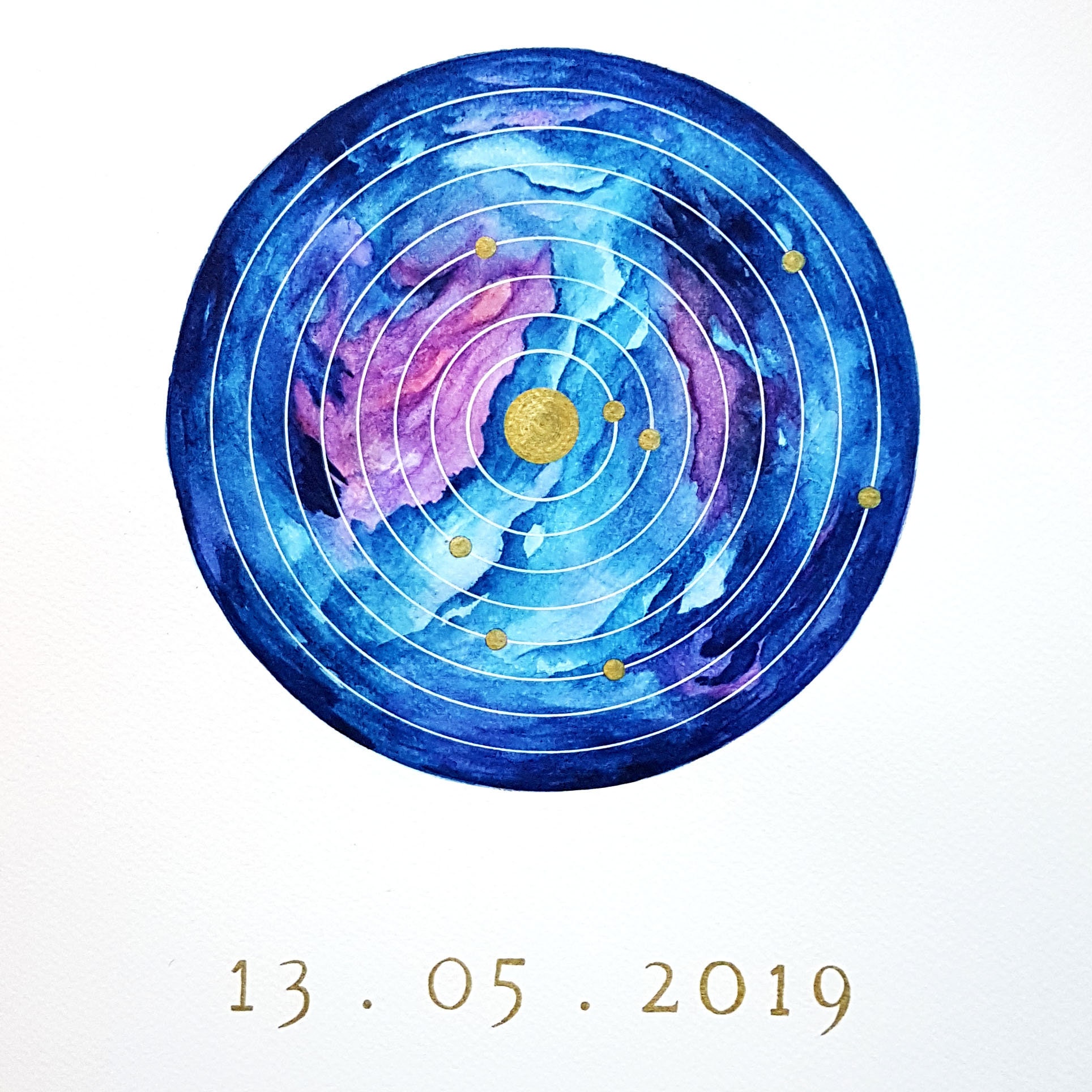 Custom Planetary Positions Chart Watercolour Painting - Etsy