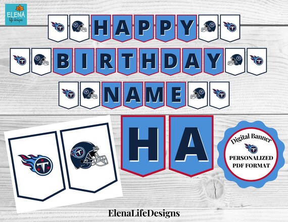Printable Football Banner Tennessee Titans Football Digital Banner ...