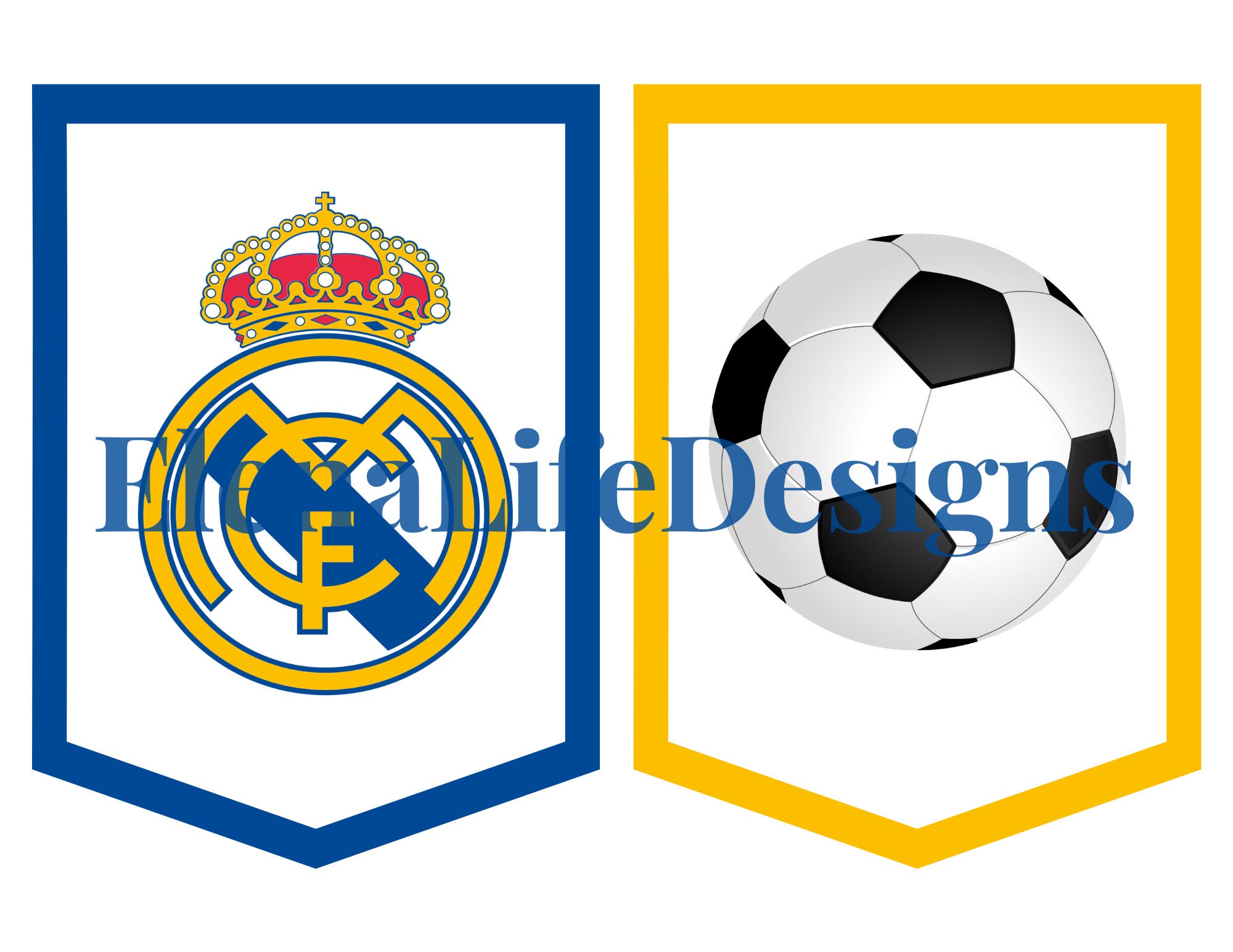 Printable Real Madrid Inspired Soccer Birthday Banner | Etsy