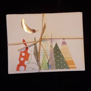 Handmade Greeting Cards With Paper Tree Design on the Front Set of Six ...