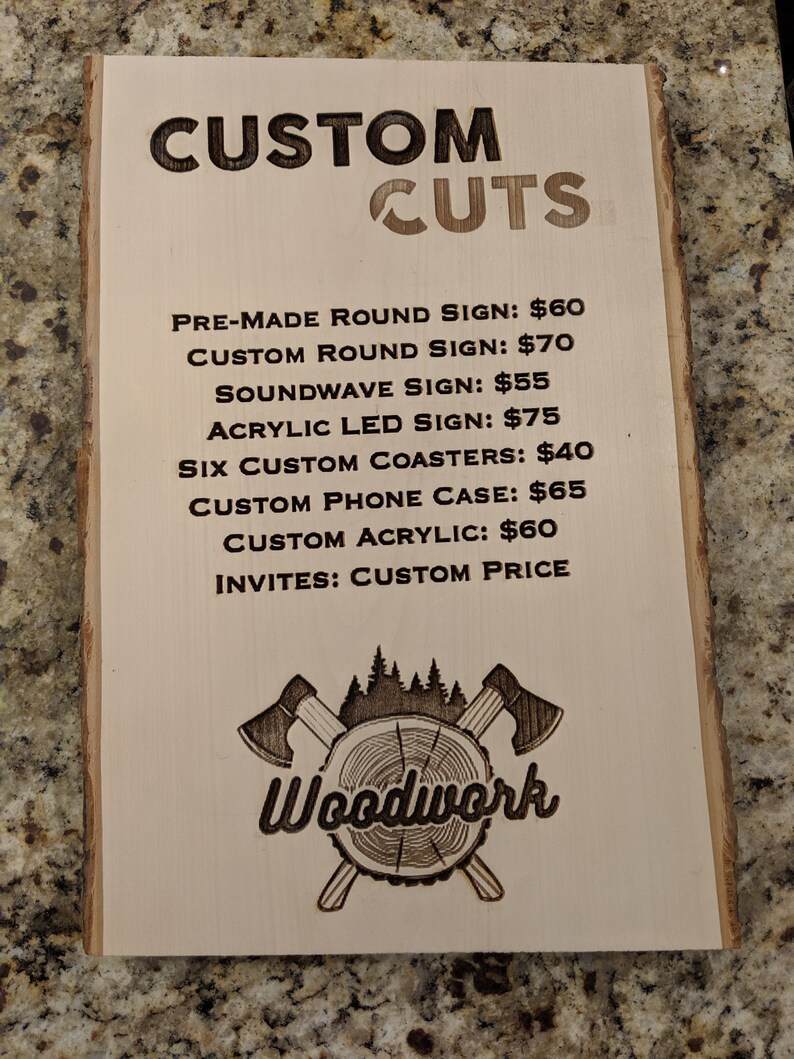 Custom Laser Engraved Sign Rustic Wood Artwork | Etsy