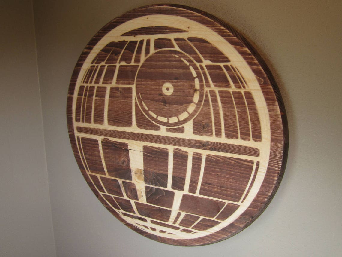 Custom Death Star Sign Round Wood CNC Carved - Etsy