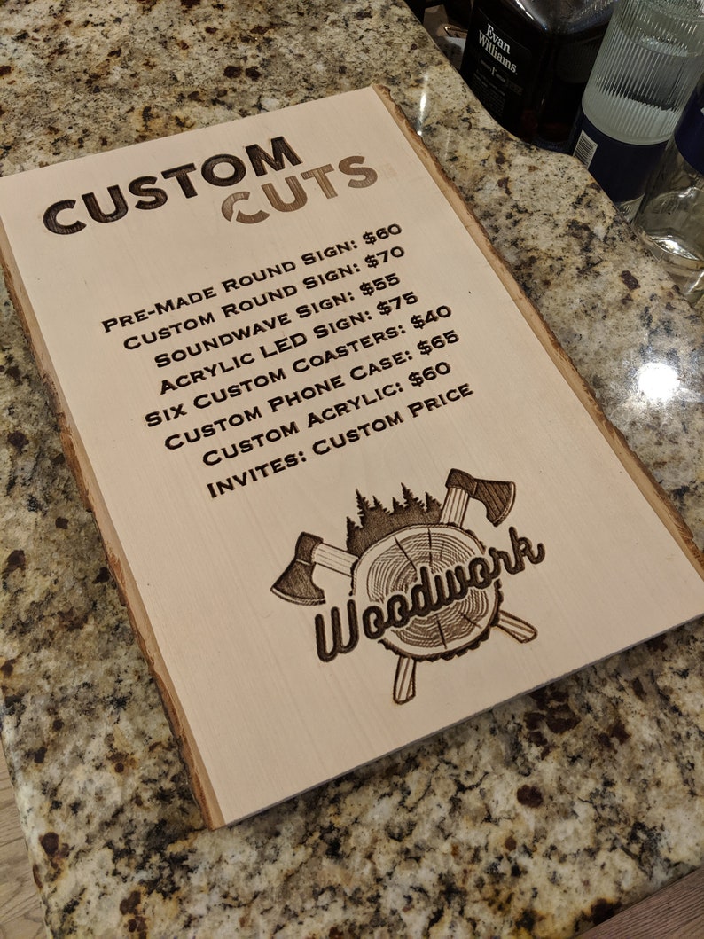 Custom Laser Engraved Sign Rustic Wood Artwork | Etsy