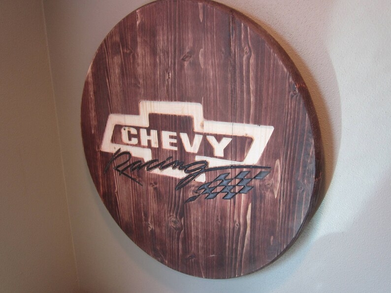Chevy Racing Custom CNC Engraved Circular Bar Sign | Etsy