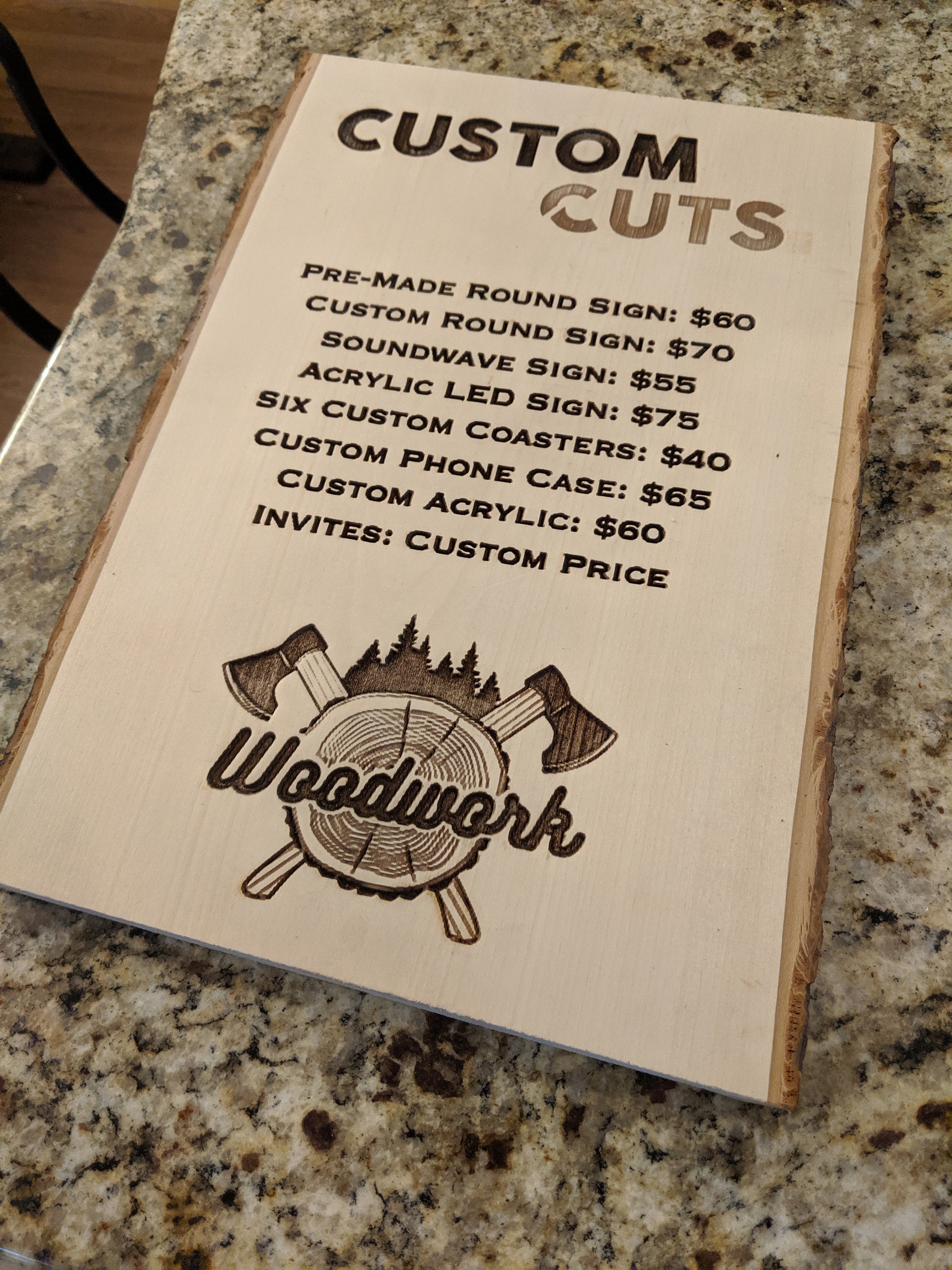Custom Laser Engraved Sign Rustic Wood Artwork | Etsy