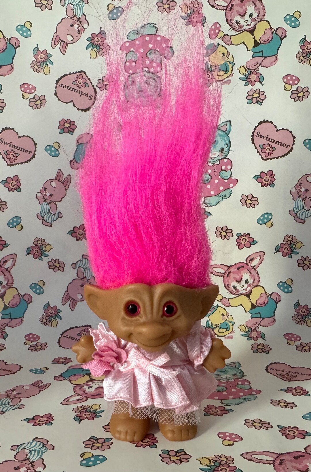 Vintage Ace Treasure Troll With Wishing Stone Flower Girl Troll Doll, 3 ...