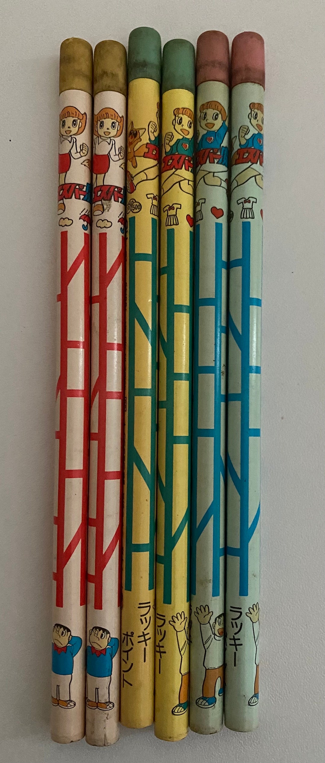 Vintage 6 Showa Retro Pencils From Japan - Etsy