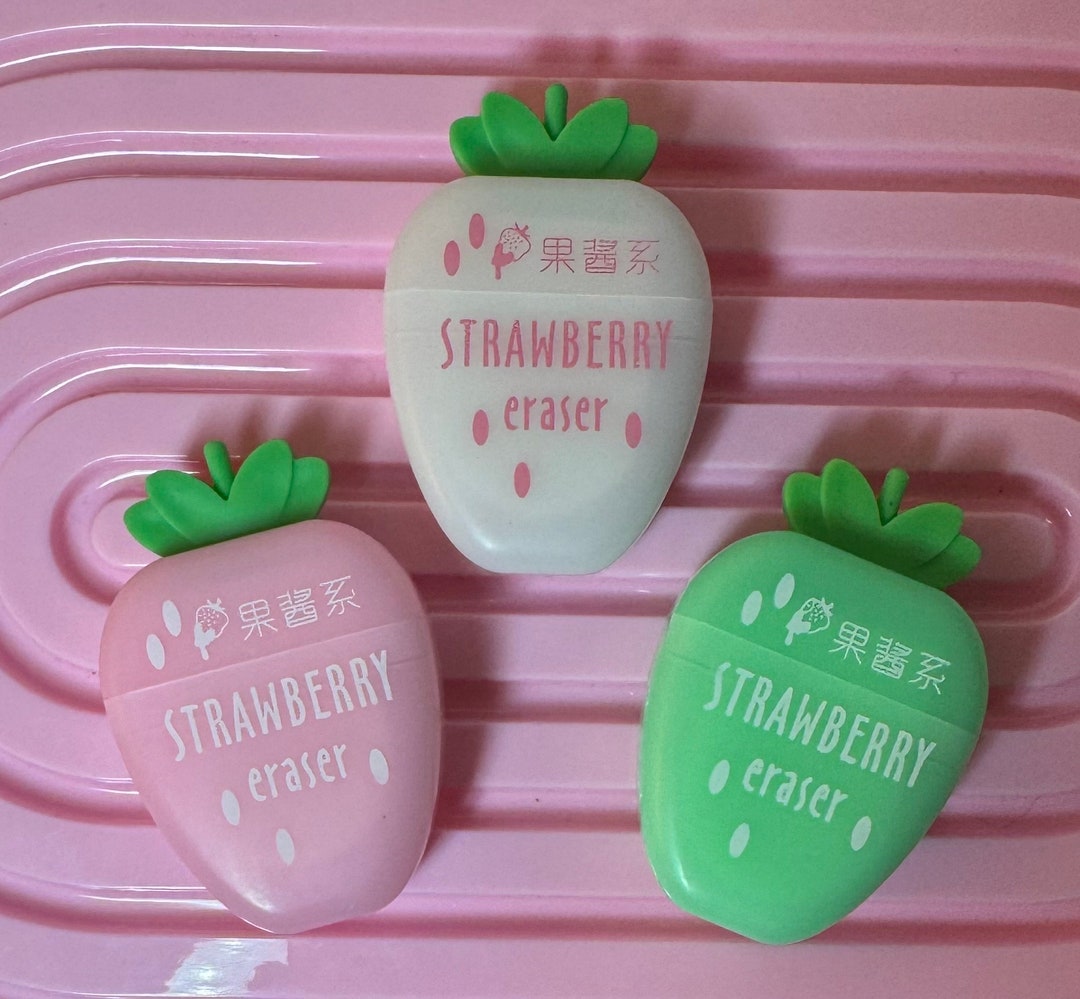 New Kawaii Cased Strawberry Erasers! You Choose! - Etsy