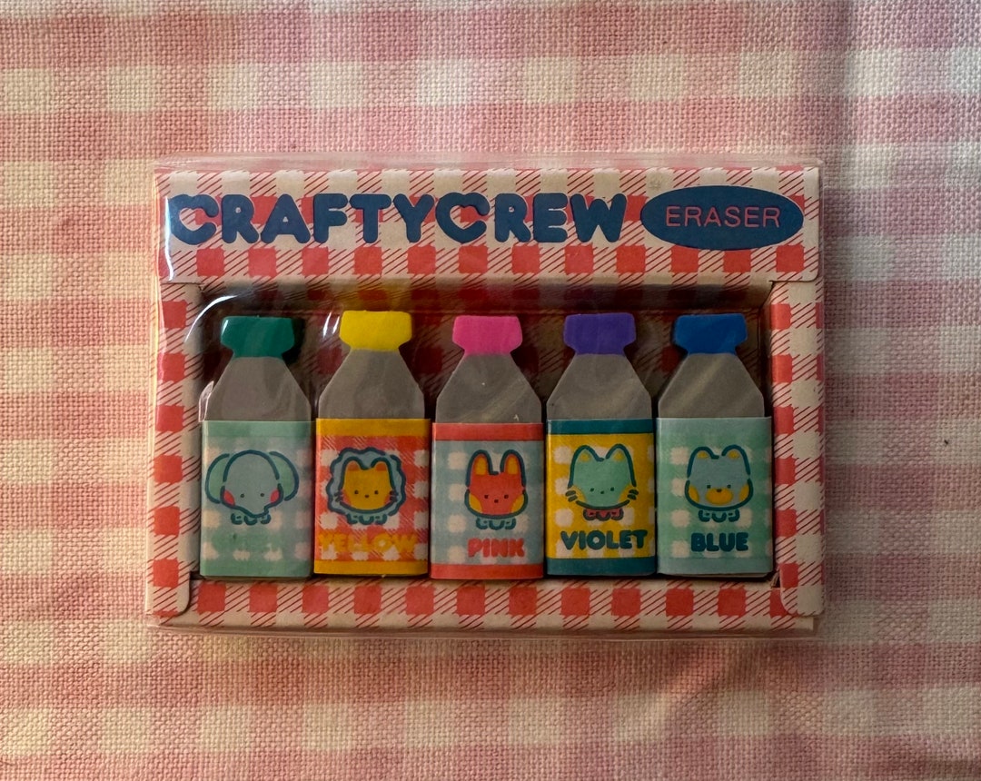 Vintage Sanrio 1984 crafty Crew Erasers From Japan - Etsy
