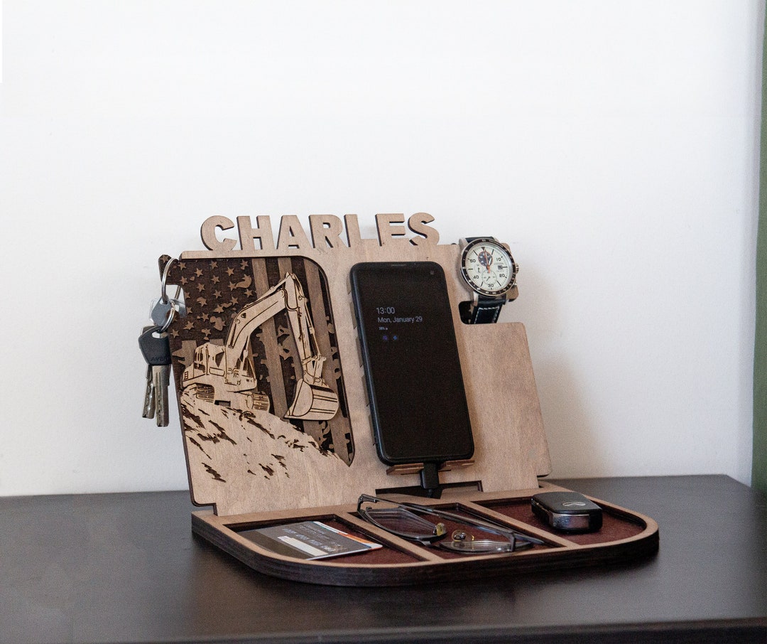 Personalized Docking Station, Excavator Gift, Gift for Heavy Equipment ...