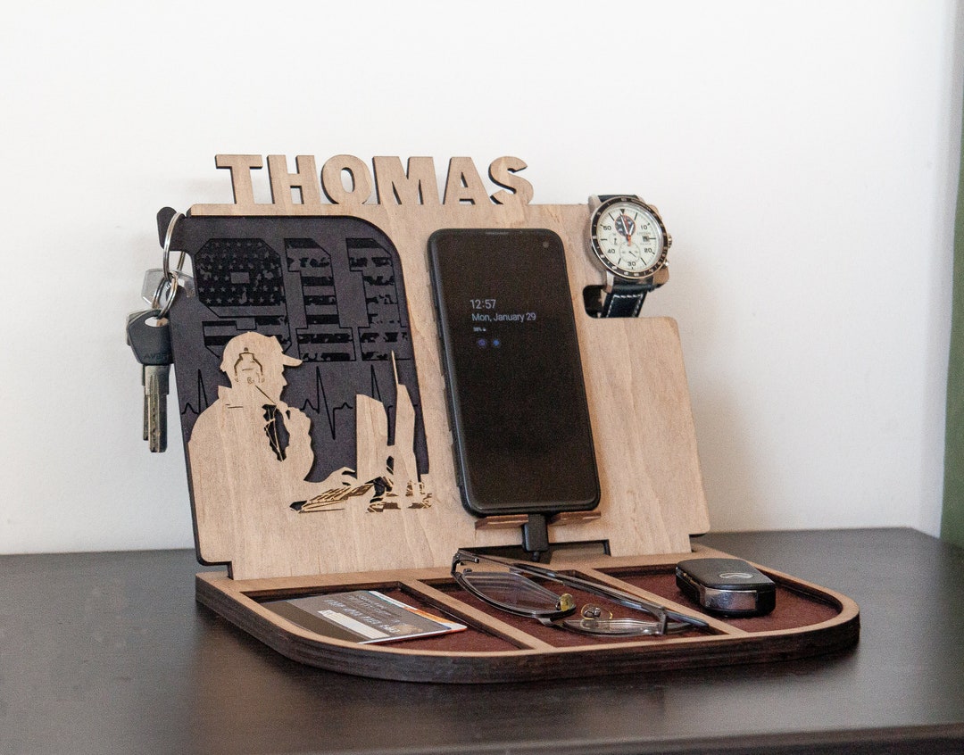 Personalized Dispatcher Docking Station, 911 Dispatcher Gift, 911 Dad ...