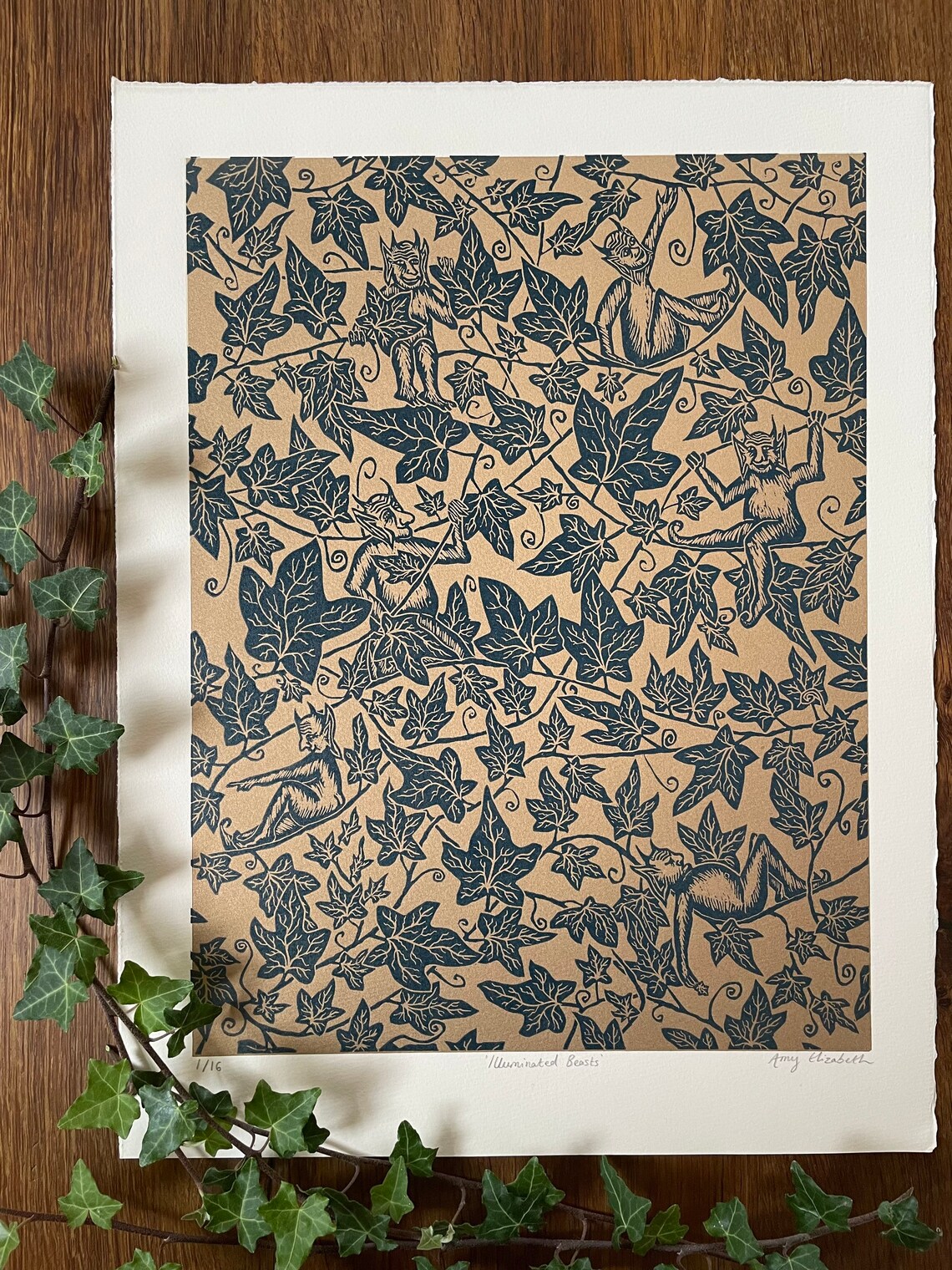 Illuminated Beasts - Original Lino Print - Limited Edition of 16 - Etsy UK