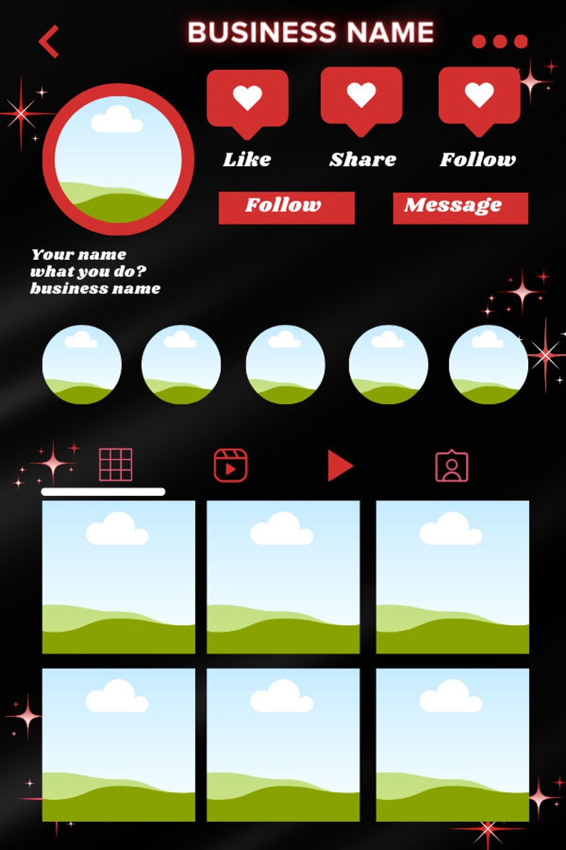 Insta Business Card Template - Etsy