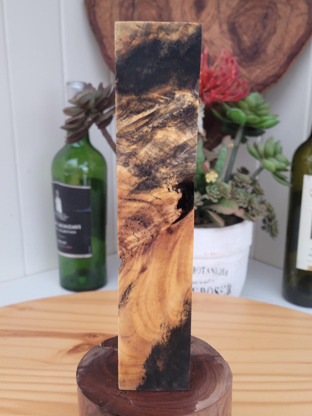 Buckeye Burl Stablilized 8 X 1-1/2 X 1-1/2 DIY Epoxy Hybird Burl Wood ...