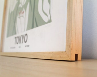 Natural WALNUT Picture Frame in Peewee Style Choose Your Size: 3x3 up ...