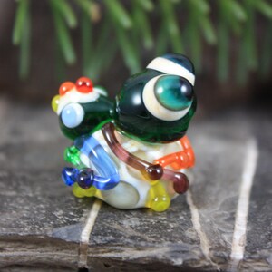 Rainbow Frog, Glass Miniature, Frog Art, One of a Kind Art, Terrarium ...