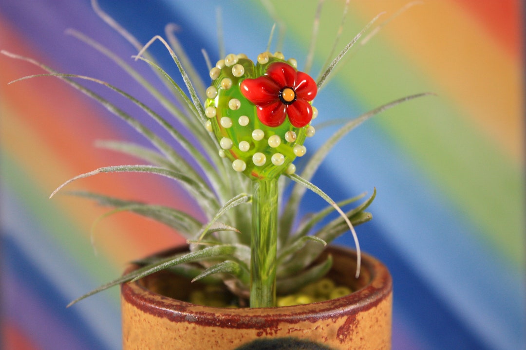 Cactus Plant Poker, Small Plant Poker, Glass Miniature, Fairy Garden ...
