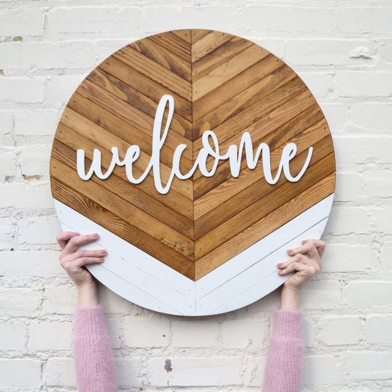 Personalized Wooden Round Chevron MADE TO ORDER Custom - Etsy