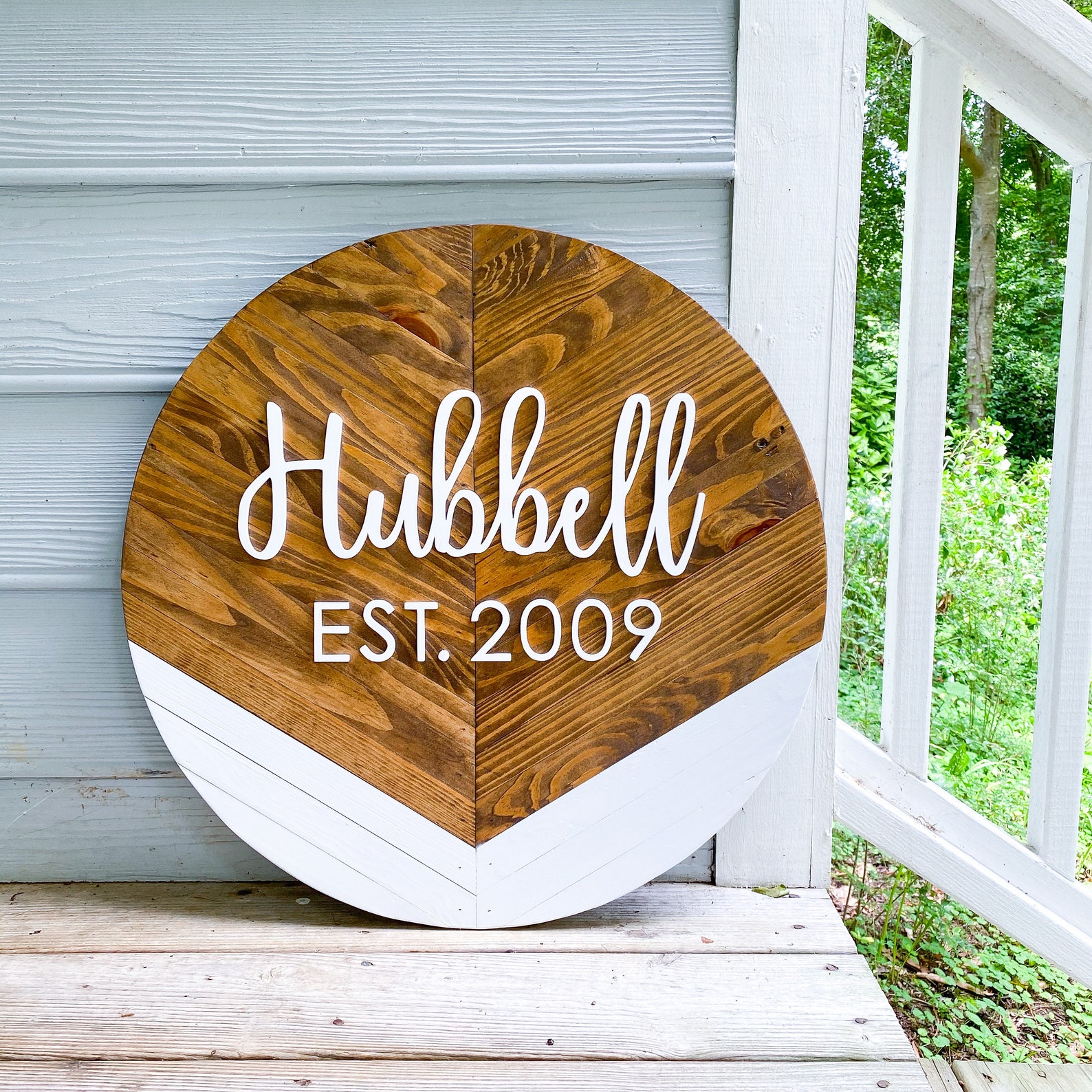 Personalized Wooden Round Chevron MADE TO ORDER Custom - Etsy