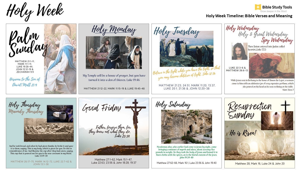 Easter Week Timeline One Sheet Holy Week Timeline Easter Week Timeline ...