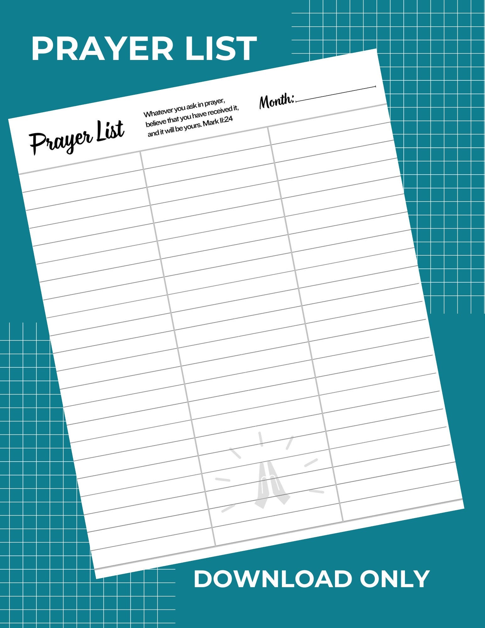 Printable Prayer List, Bible Journaling Prayer List, Prayer, Prayer ...