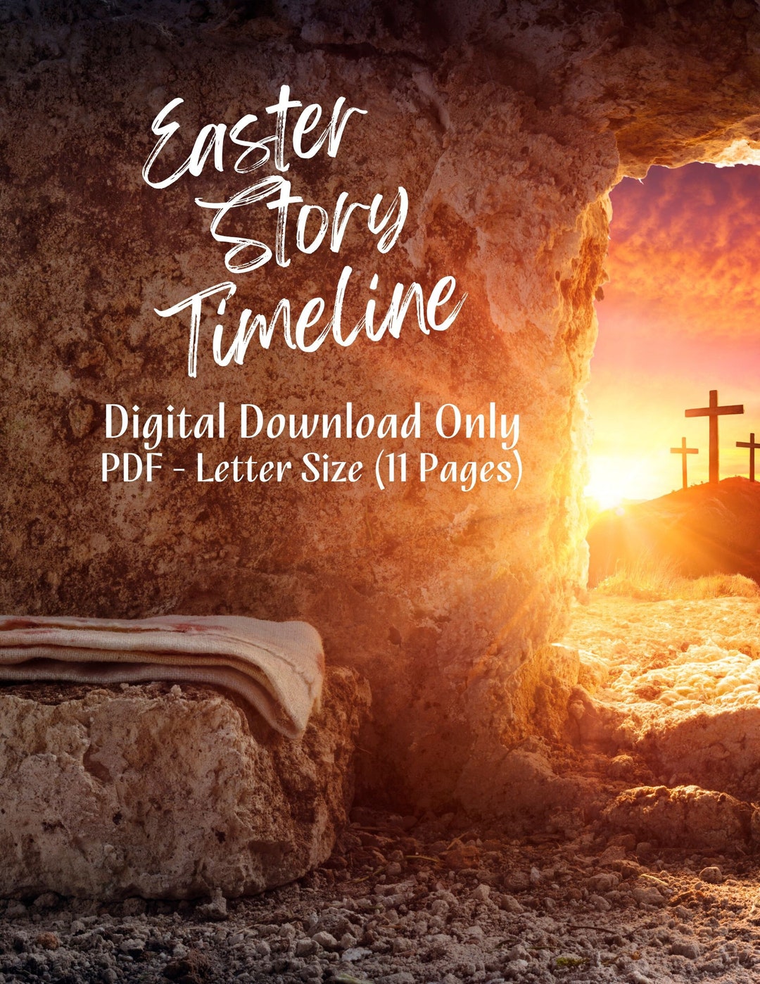 Easter Story PDF Letter Size 11 Pages Holy Week Timeline Easter Week ...