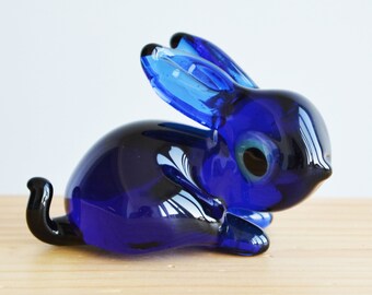 Blue Glass Rabbit | Etsy