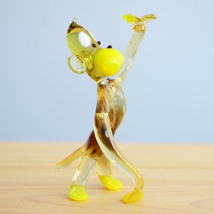 Glass Monkey Figurine Yellow Glass Monkey Animal Collectible - Etsy