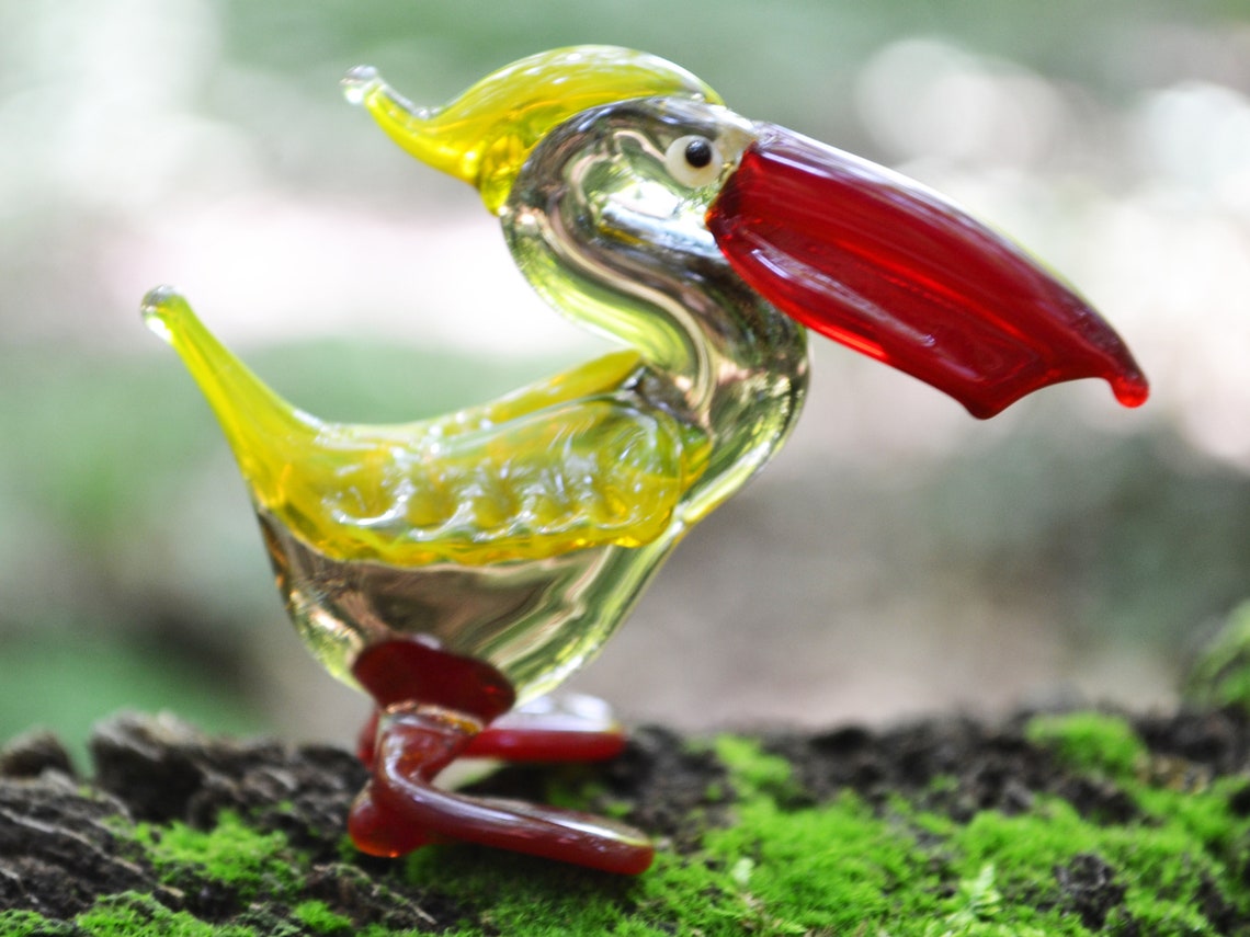 Glass Pelican Figure Pelican Bird Sculpture Pelicans Statue | Etsy