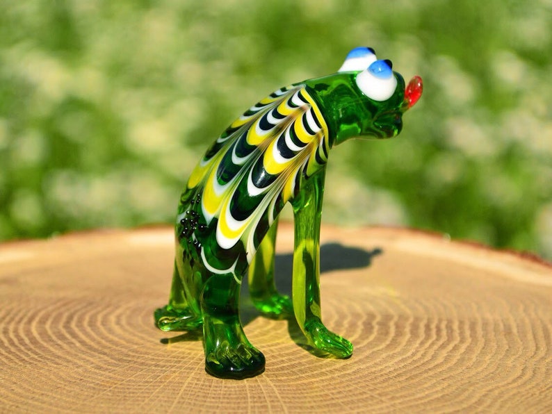 Green Glass Frog Figurine Animals Glass Frog Sculpture Art - Etsy