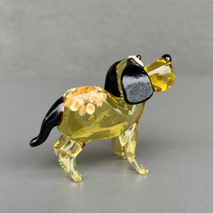 Glass Dog With Big Ears Figurine Dog Animals Glass Artglass Doll House ...