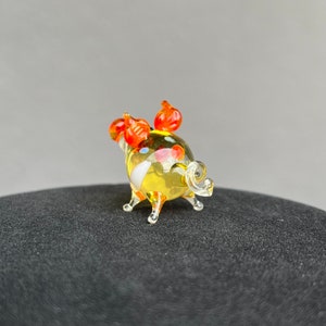 Blown Glass Pig Small Pig Sculpture Mini Glass Pig Ornament Pig Doll ...