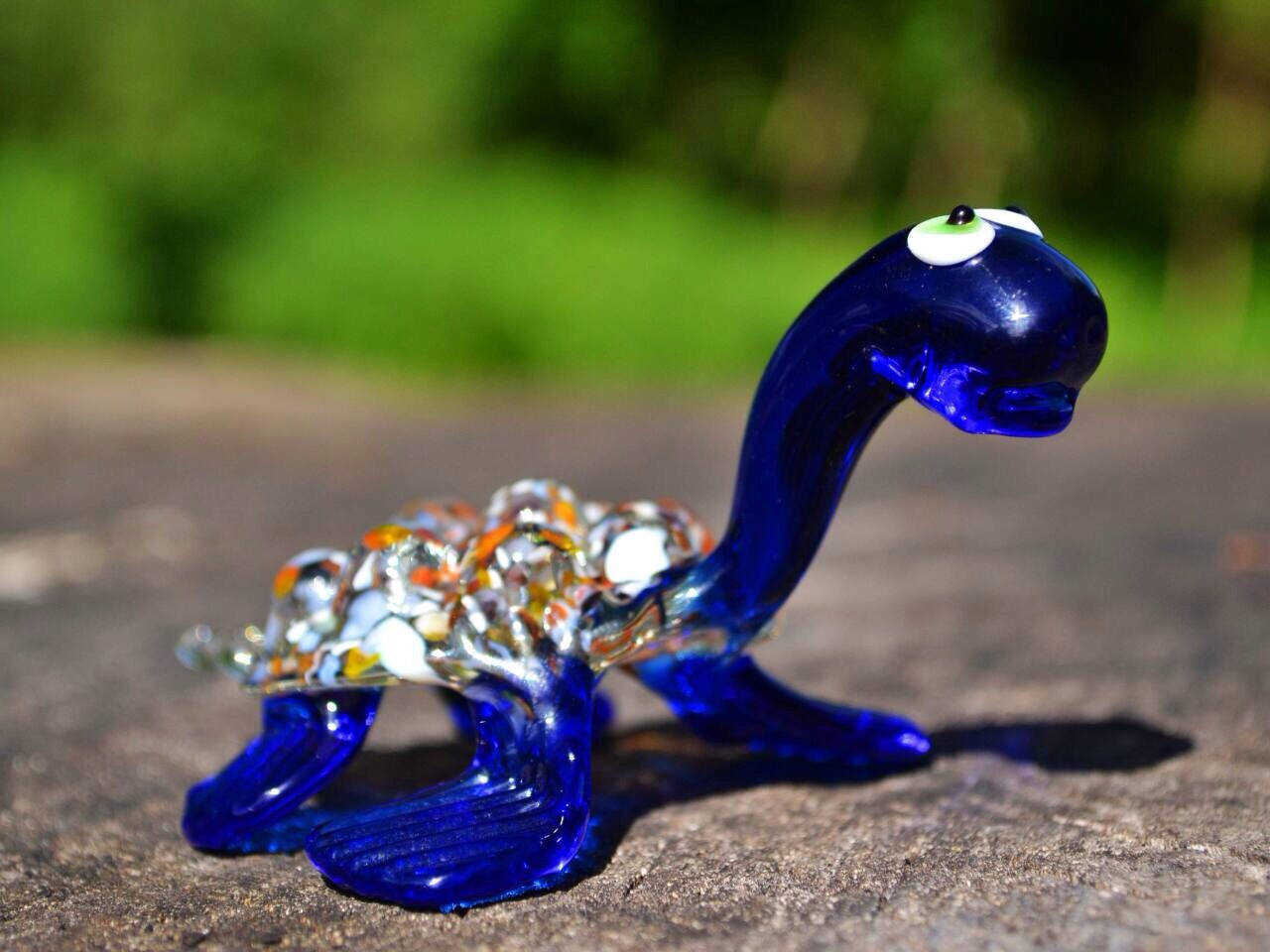 Blue Glass Turtle Figurine Animals Glass Turtles Sculpture Art | Etsy
