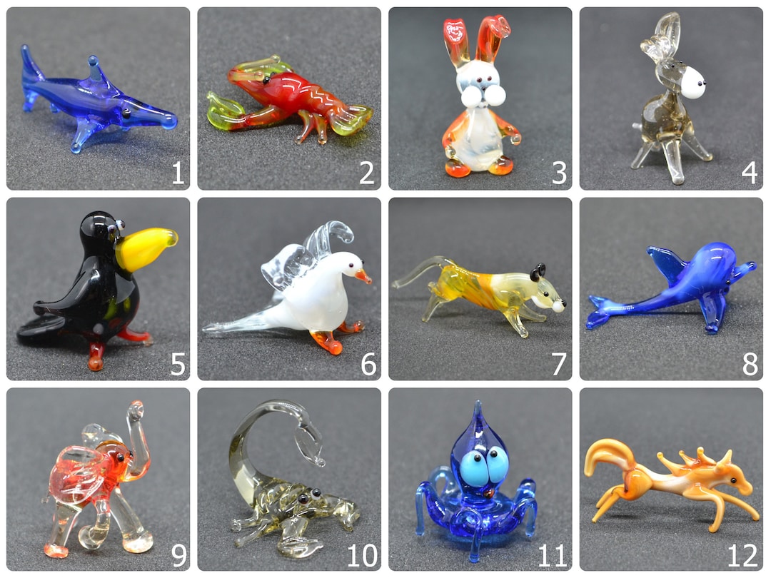 Small Glass Animals Figurine Tiny Little Glass Dollhouse - Etsy