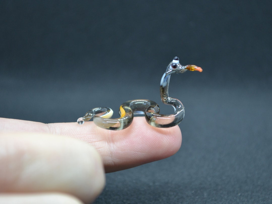 Blown Glass Snake Statue Figure Doll House Snake Tiny Miniature Micro ...