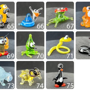 Small Glass Animals Miniature Mini Figurines Glass Animals Tiny Little ...
