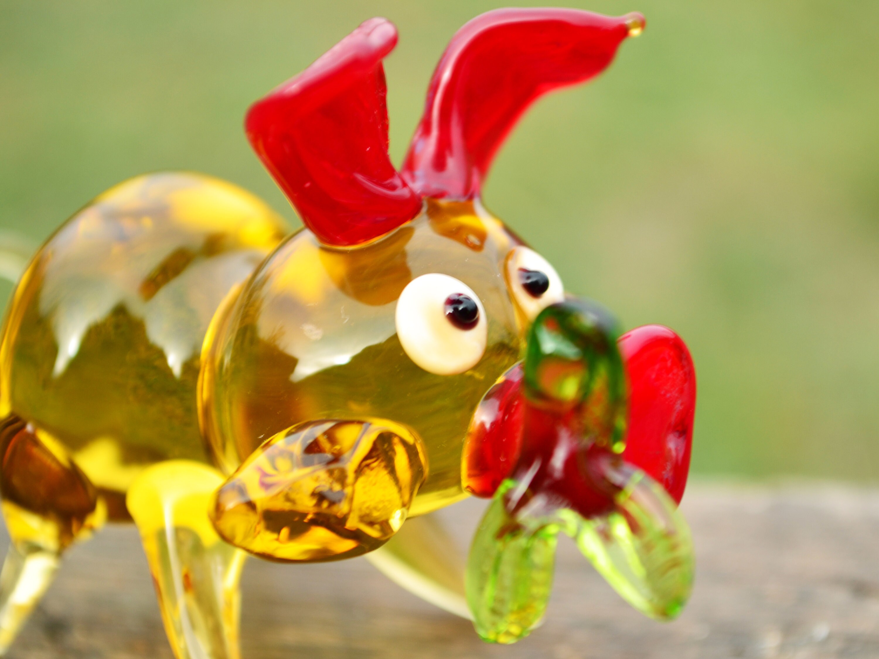 Blown Glass Pig figurine animals glass pig miniature art glass | Etsy