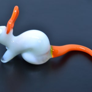 Glass Mouse Sculpture Mouse Figurines White Murano Mice - Etsy