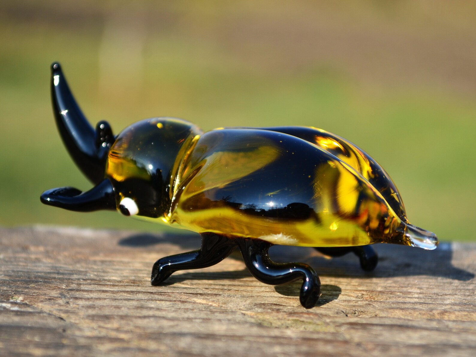 Yellow Glass Bug Figurine Animals Glass Bug Miniature Artglass | Etsy